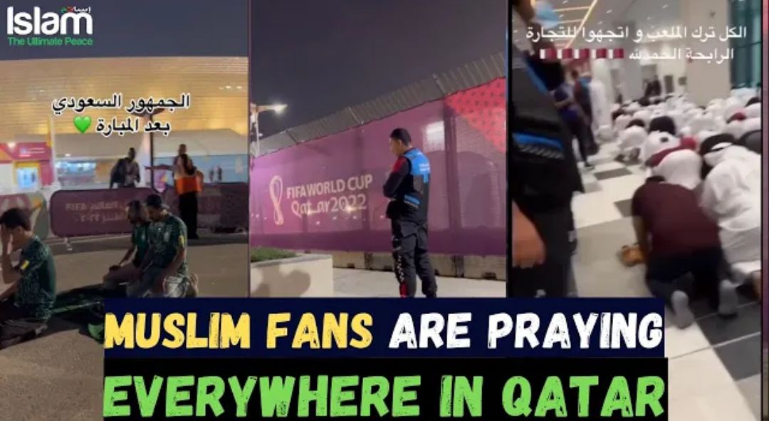 MUSLIM FANS ARE PRAYING EVERYWHERE IN QATAR DURING WORLD CUP MASHA ...